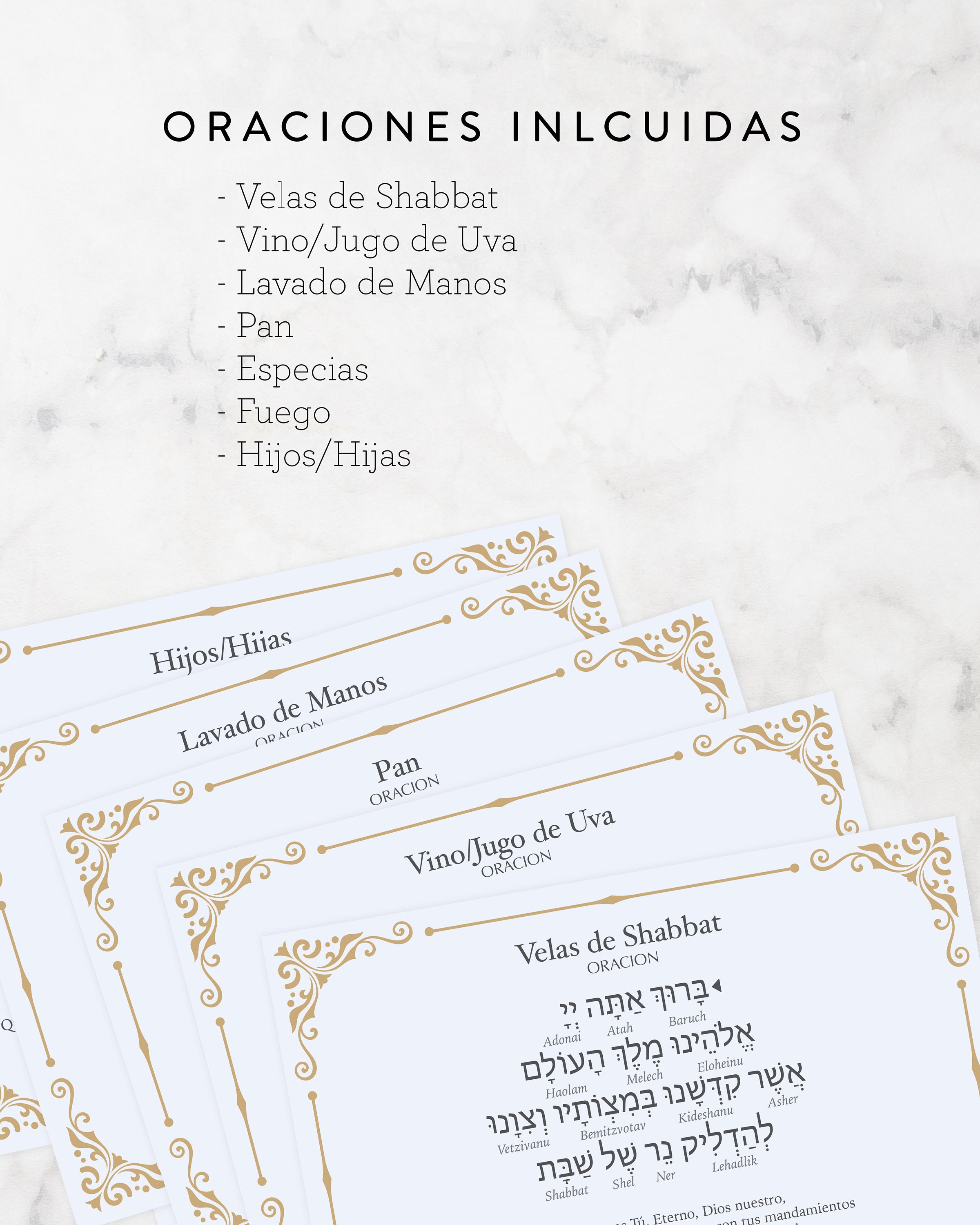 Tarjetas De Oraciones Para Shabbat. Archivo Para Imprimir En Casa Con ...