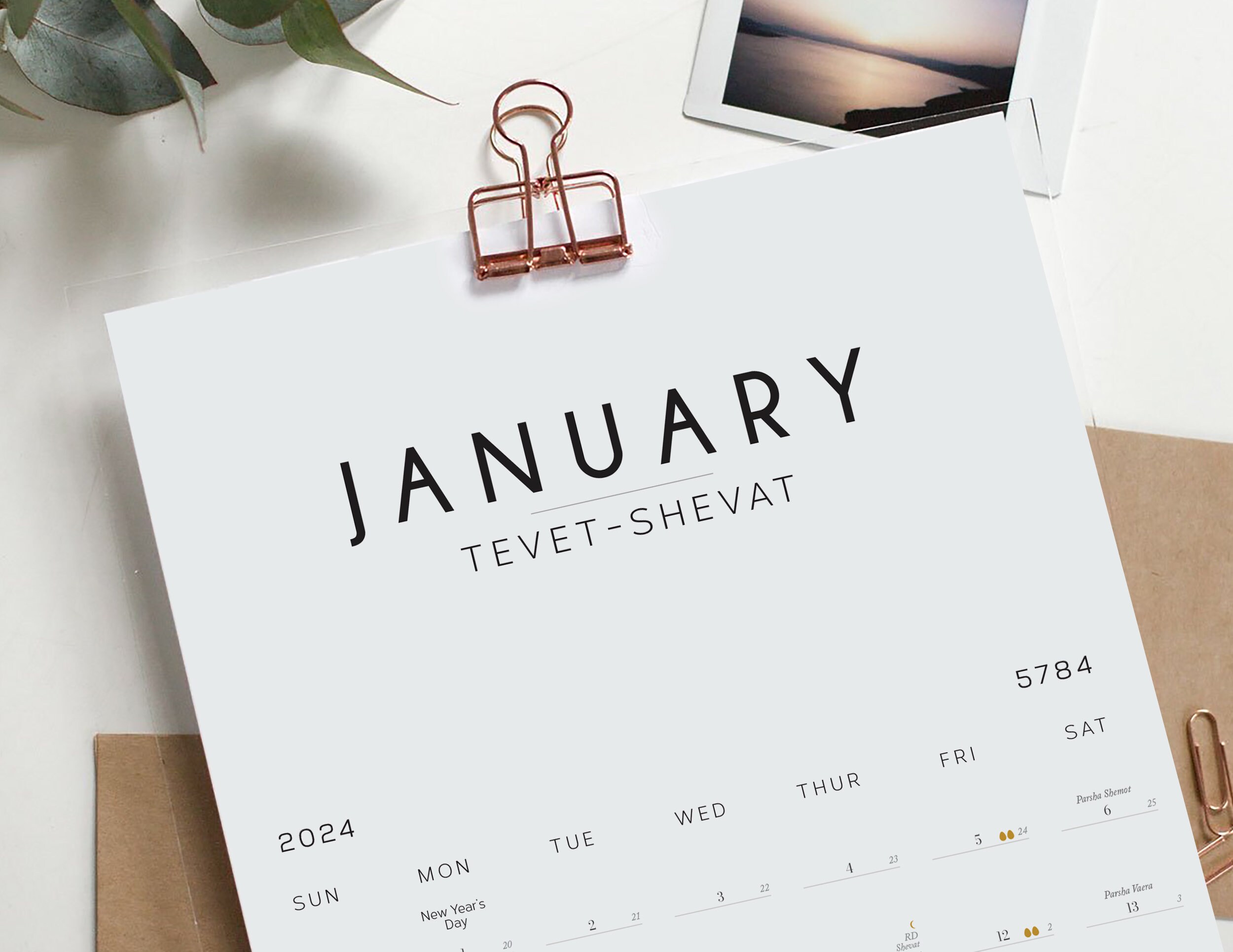 2024 Jewish Printable Calendar, Jewish Holidays and US Federal Holidays ...