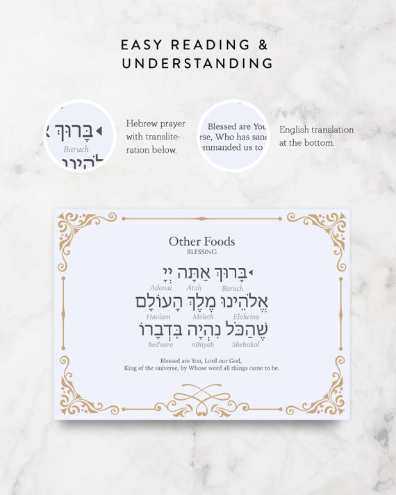 Hebrew Food Blessings Birkat Hamazon (Grace After Meals): How To Say