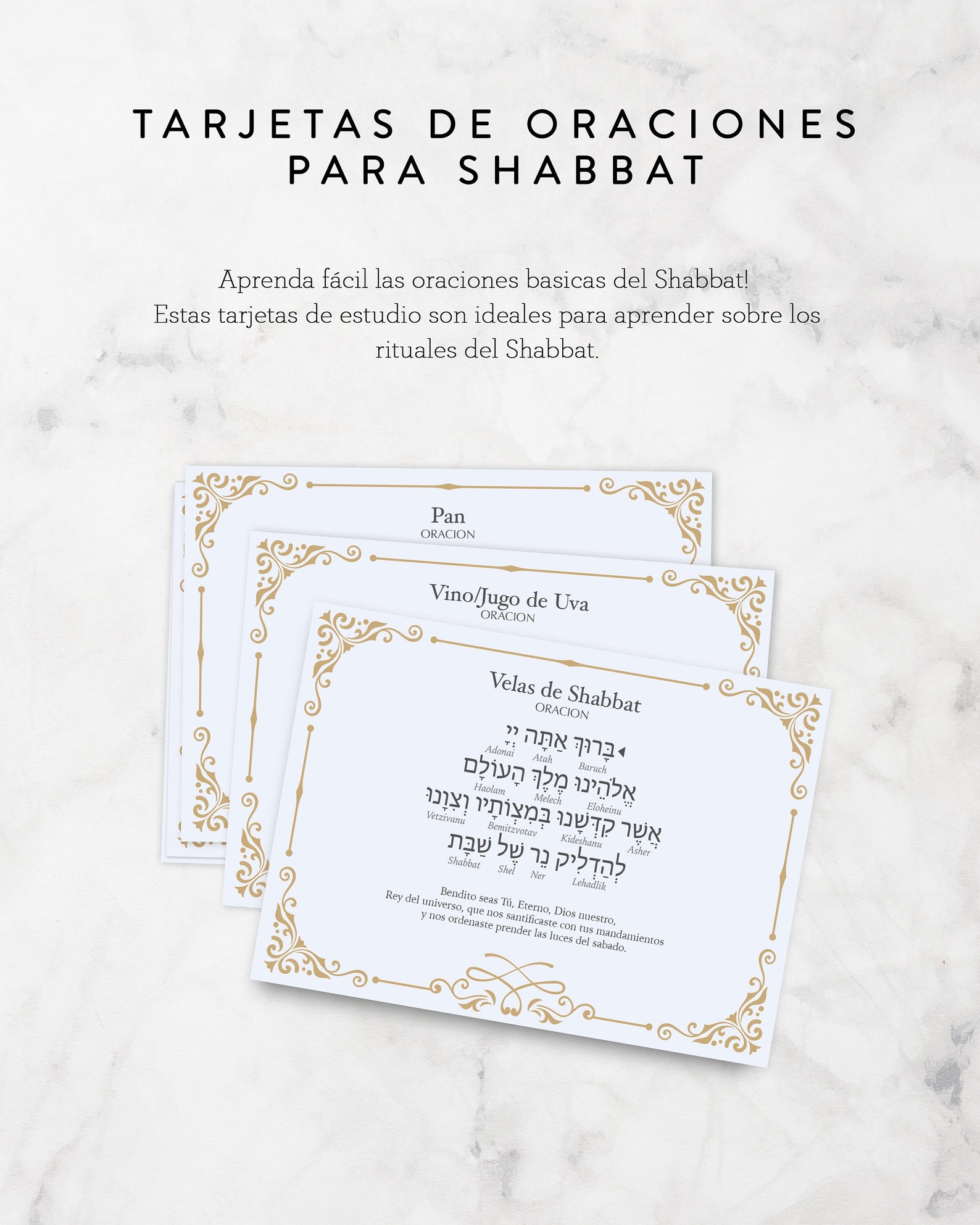 Tarjetas De Oraciones Para Shabbat. Archivo Para Imprimir En Casa Con ...