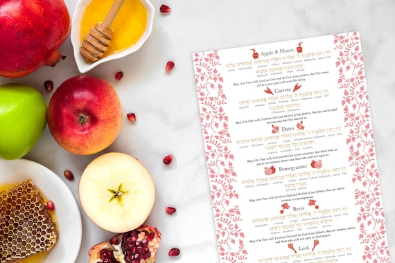 Rosh Hashanah Simanim Printable for the Table Prayers for - Etsy