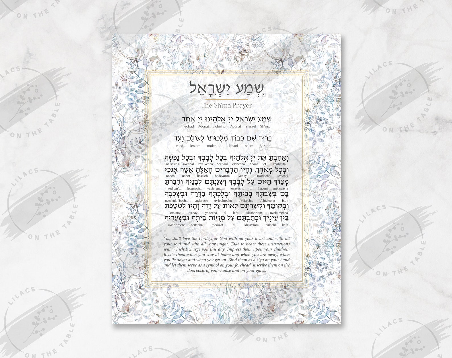 Jewish Prayer, Shema Prayer - Blessing Hebrew and English ...