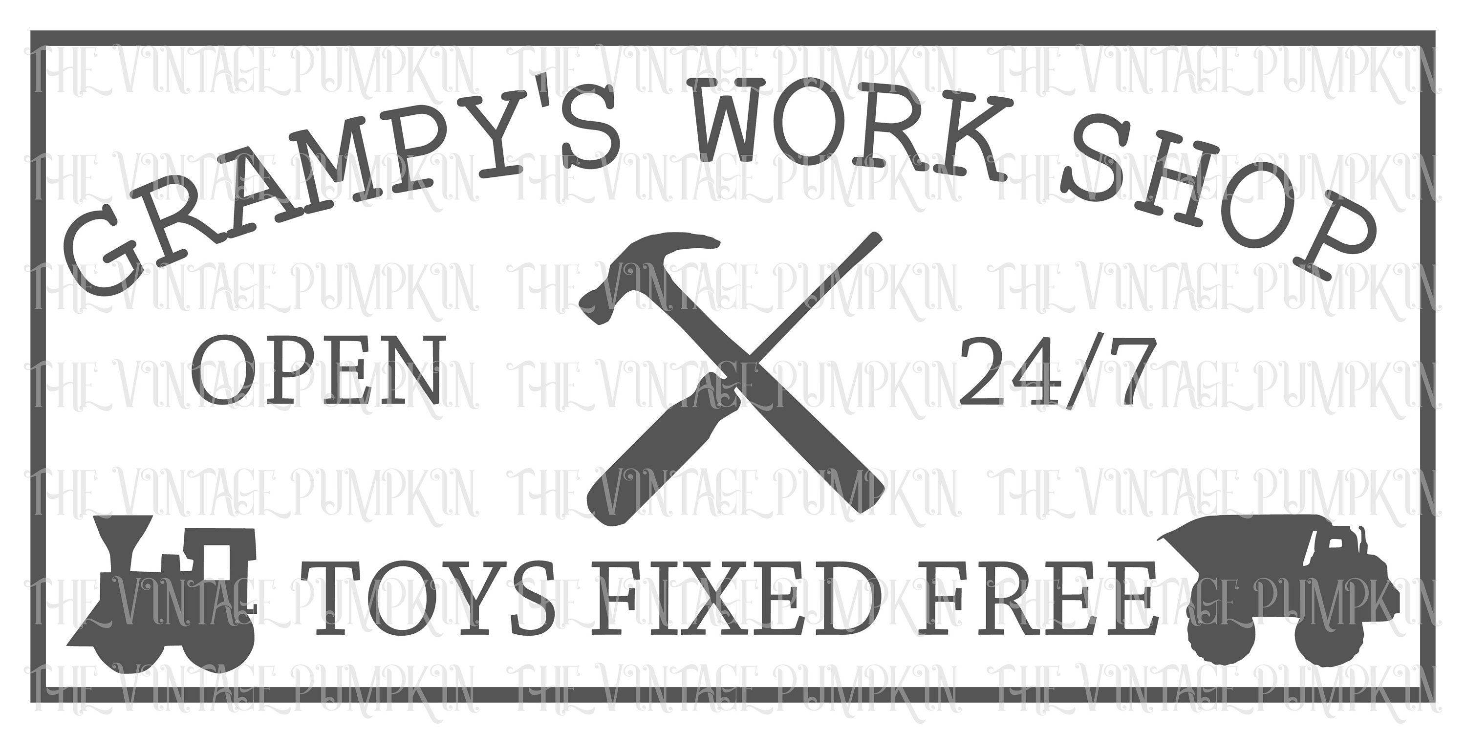 Grampy's Workshop PNG SVG Papa Grandpa Toys Workshop | Etsy
