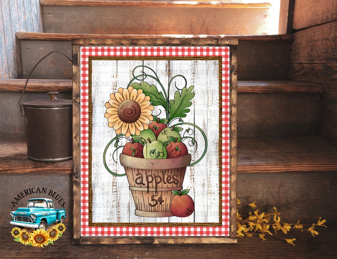 Apples, Digital Download, Autumn Printable Art, Fall Home Decor ...