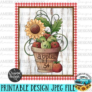 Apples, Digital Download, Autumn Printable Art, Fall Home Decor ...