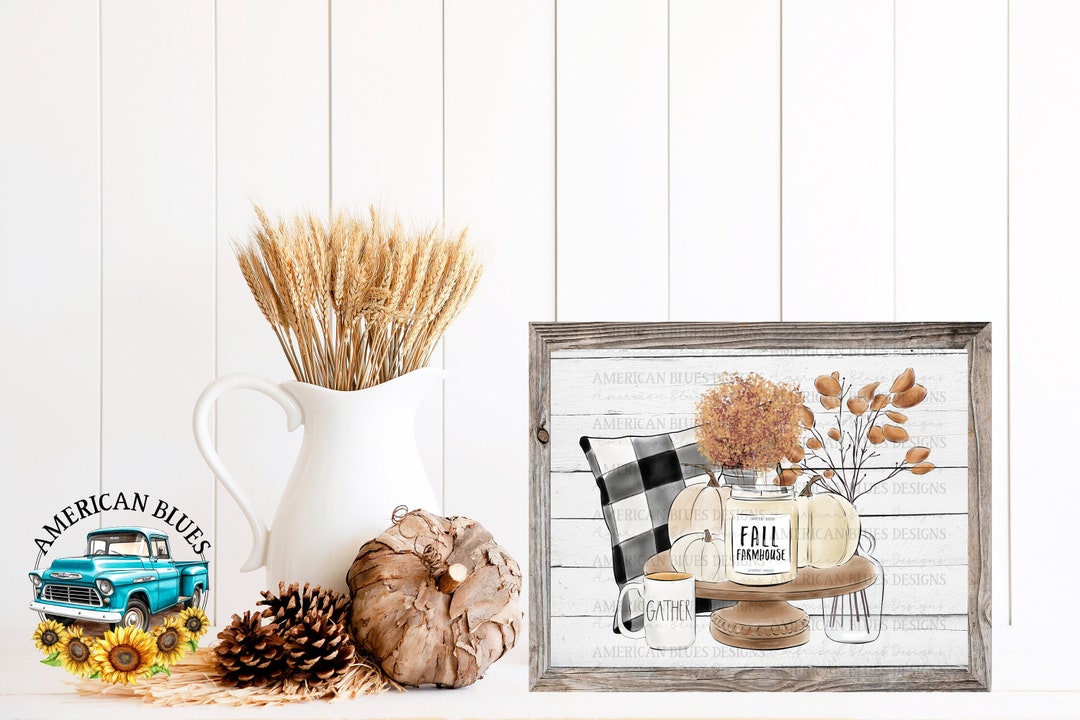 Fall Farmhouse, Gather, Rustic Fall Farm, Digital Download, Autumn ...