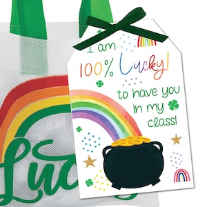 St. Patrick's Day Printable Tag | Gift From Teacher | Rainbow Tag for ...