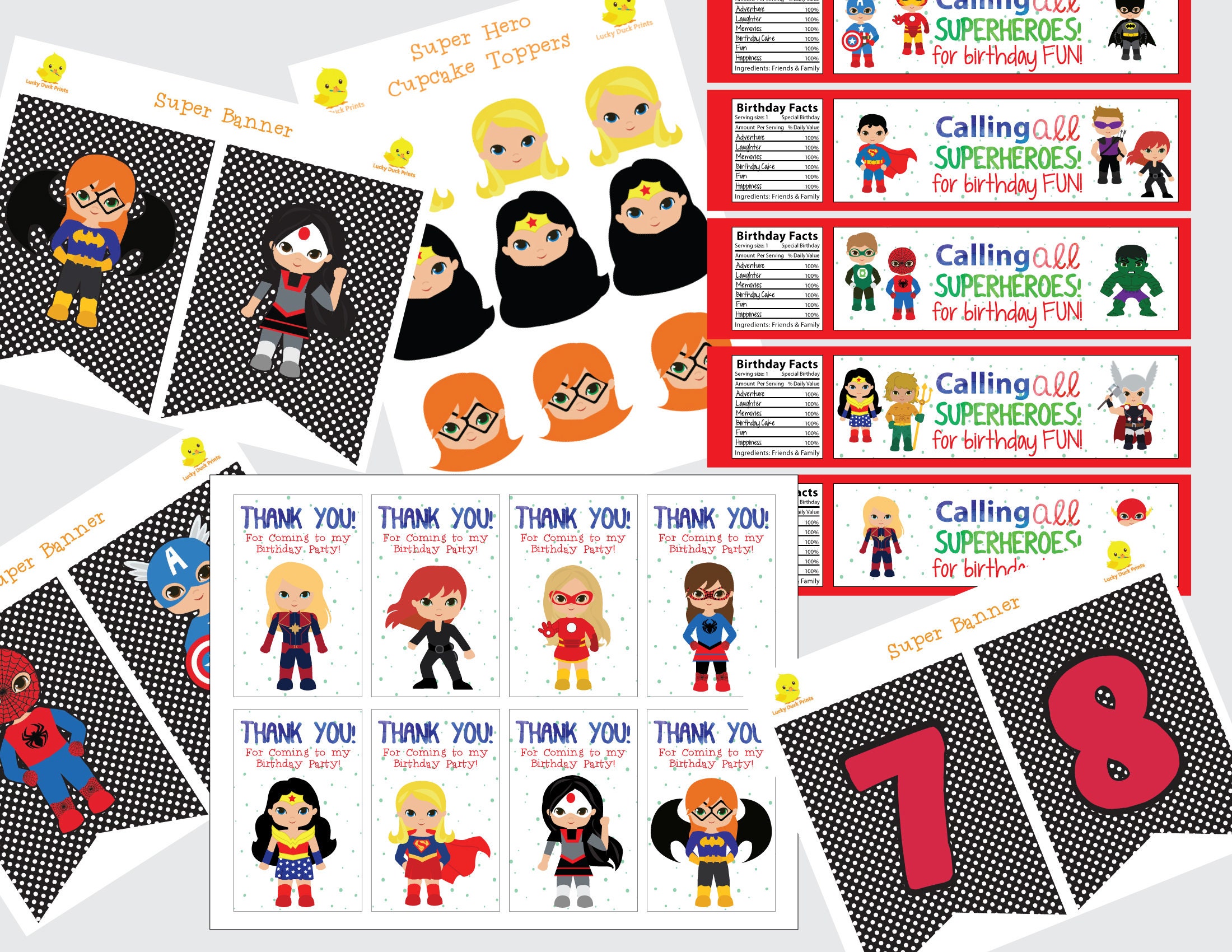 Superhero Birthday Food Tents: Editable Party Labels (digital File) - Etsy