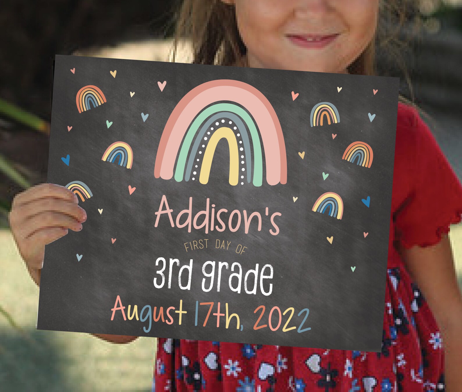 Boho Rainbow First Day of School Sign 1st Day of School Back - Etsy