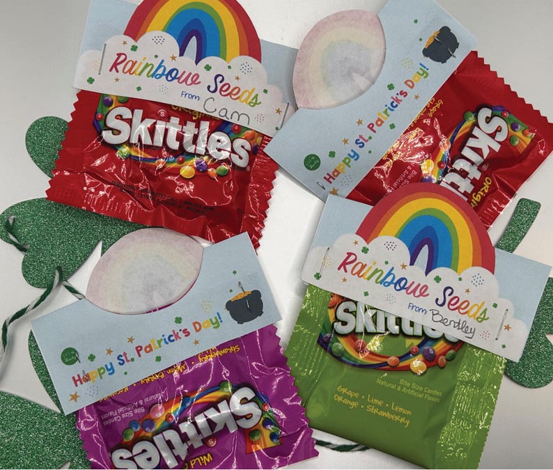 Rainbow Seeds St. Patrick's Day Treat Bag Toppers (digital PDF) - Etsy