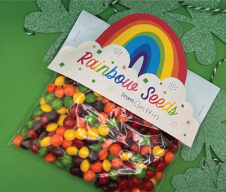 Rainbow Seeds St. Patrick's Day Treat Bag Toppers (digital PDF) - Etsy