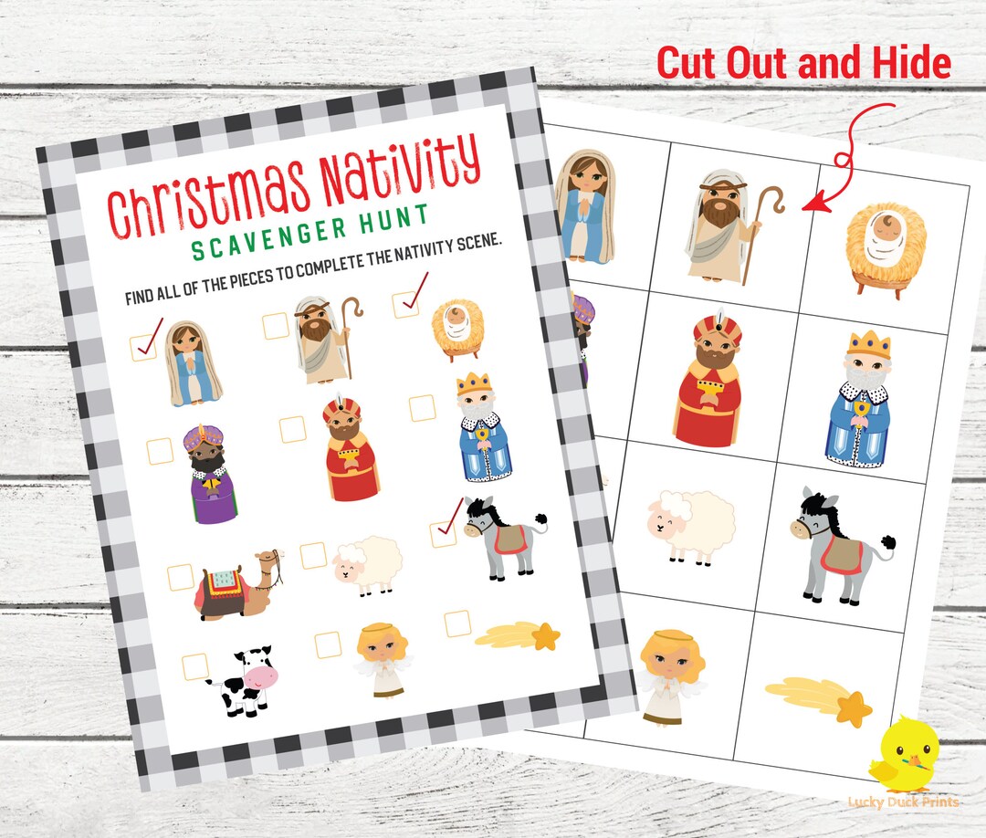 NATIVITY SCAVENGER HUNT, Nativity Kids Activity, Christmas Games ...