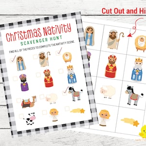 NATIVITY SCAVENGER HUNT, Nativity Kids Activity, Christmas Games ...