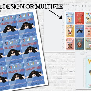 Cute Puppy Dog Printable Valentine's Day Cards, 9 Puppy Valentines Day ...