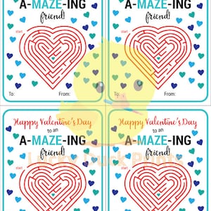 PRINTABLE Valentines for Kids | Maze Valentines | Boy Valentine Cards ...