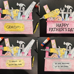 FATHER'S DAY Craft for Kids | Printable Coloring Toolbox Card for Dad ...