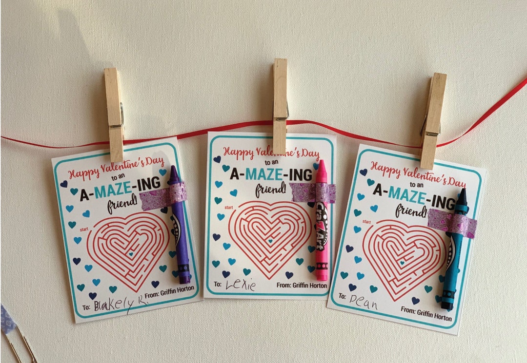 PRINTABLE Maze Valentine for Kids | Maze Valentines | Boy Valentine ...