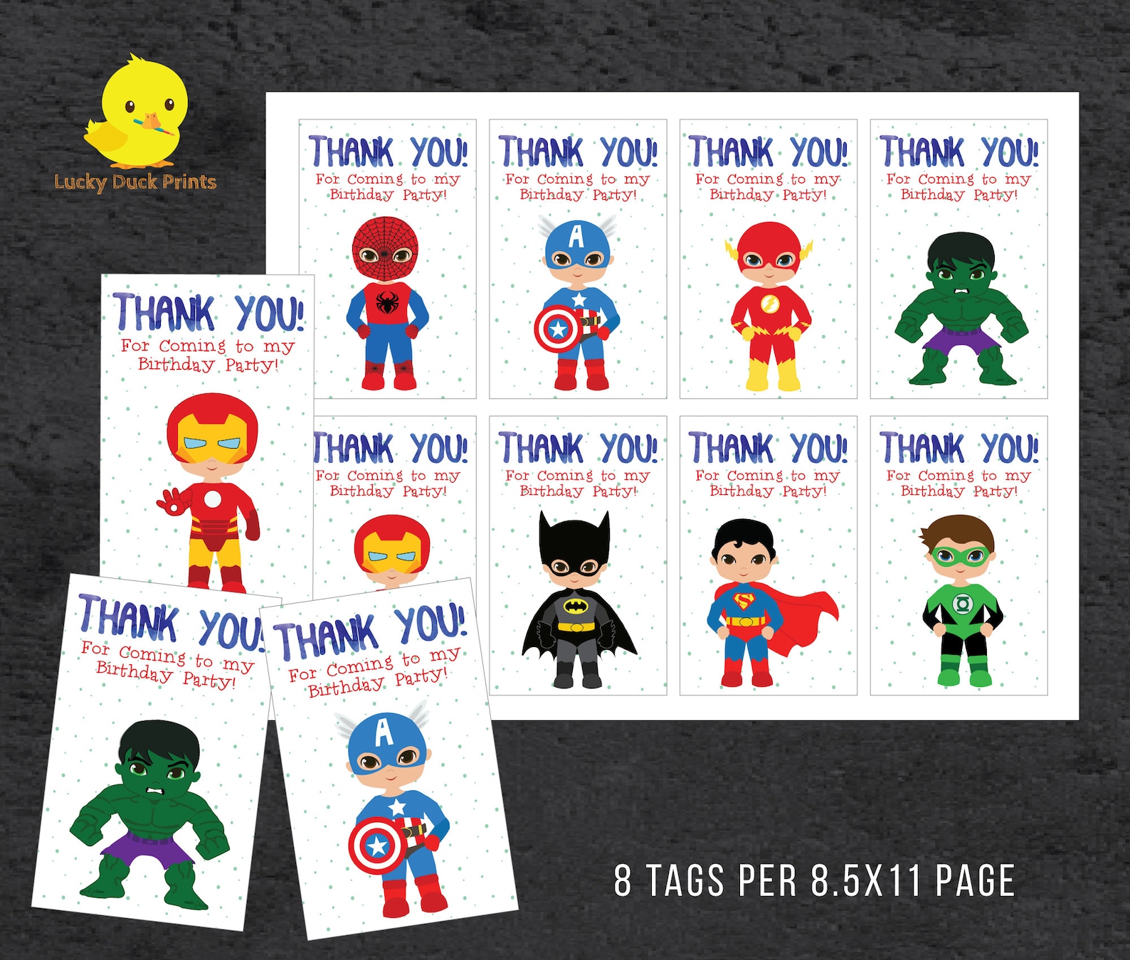 Superhero Tags Comic Book Thank You Tags Comic Book Tags | Etsy
