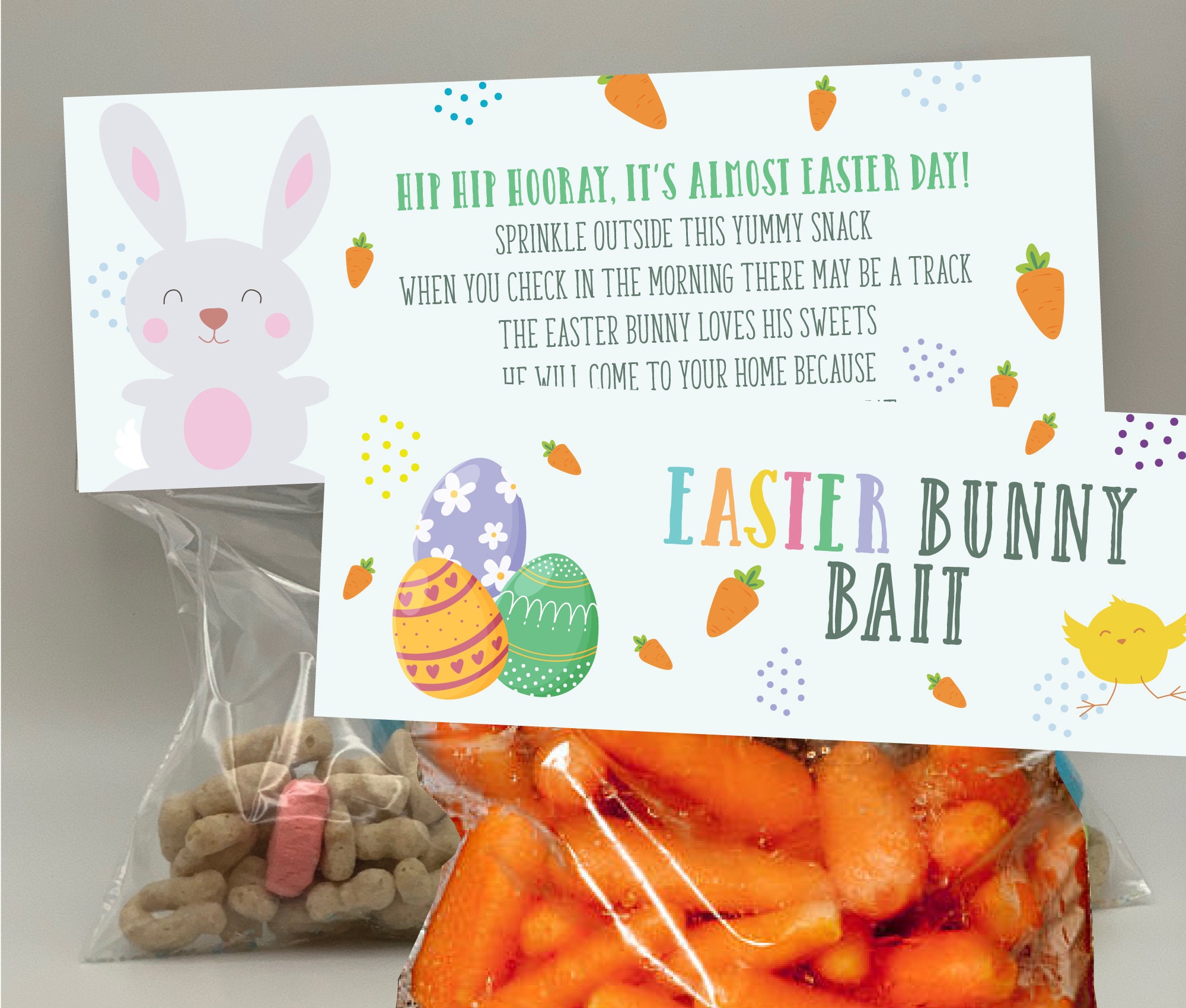 Easter Bunny Bait Treat Bag Topper Printable (digital File) - Etsy