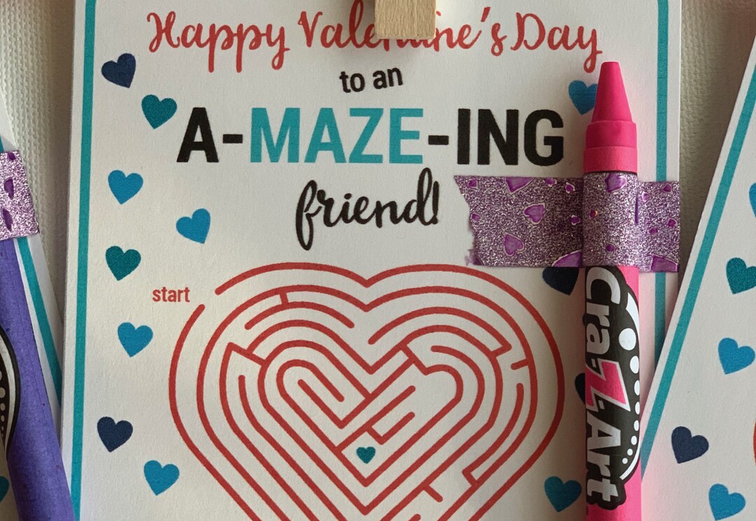 PRINTABLE Valentines for Kids | Maze Valentines | Boy Valentine Cards ...