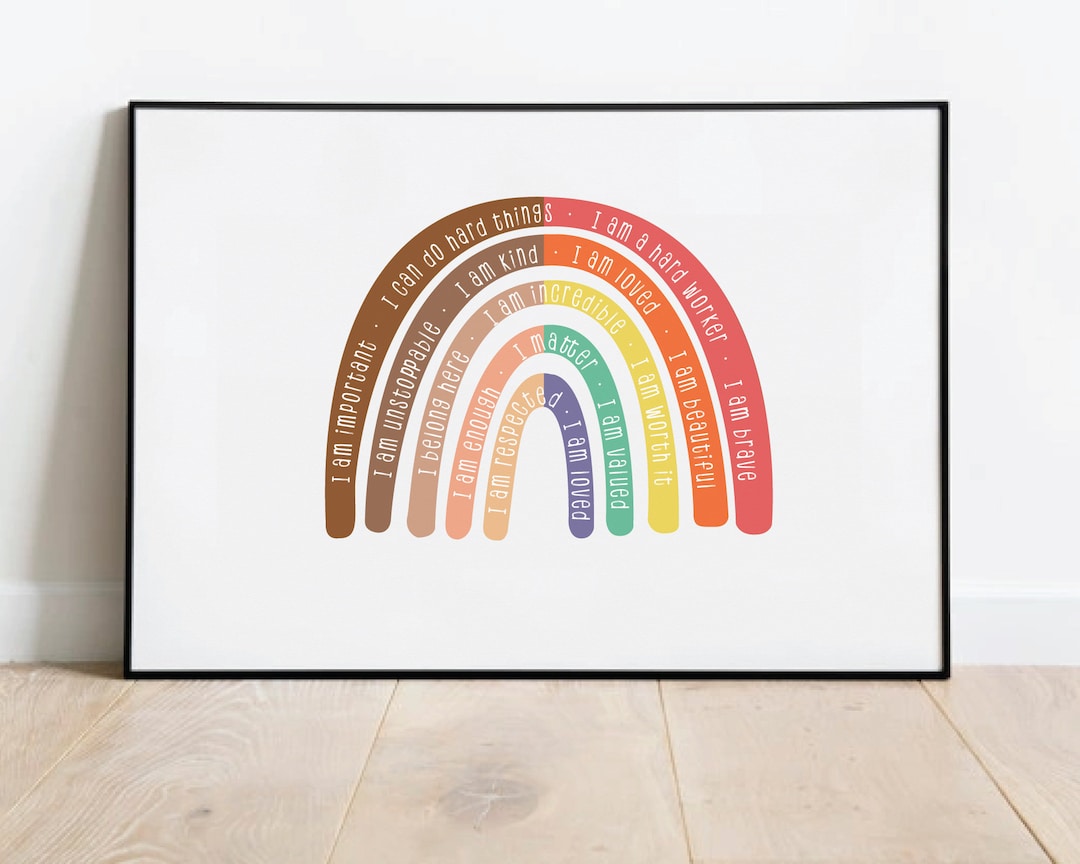 Diversity Rainbow Poster: Positive Affirmations for Kids (digital File ...