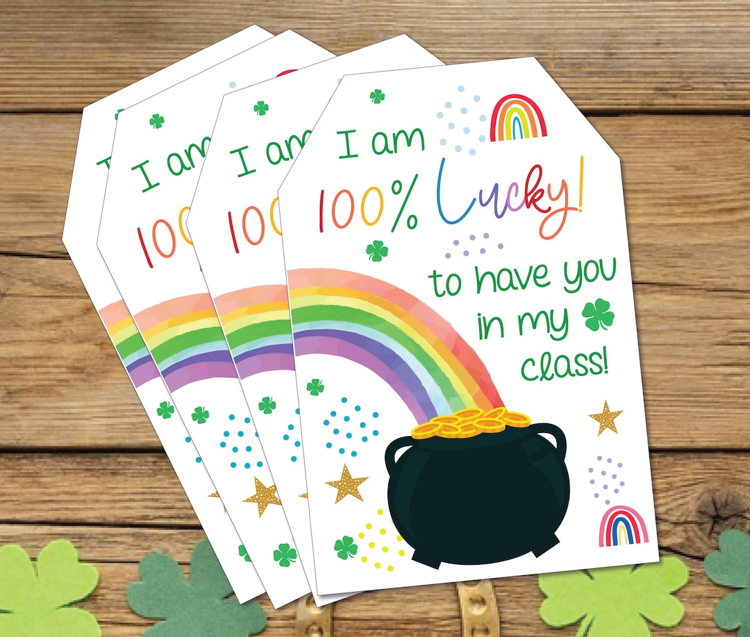 St. Patrick's Day Printable Tag | Gift From Teacher | Rainbow Tag for ...