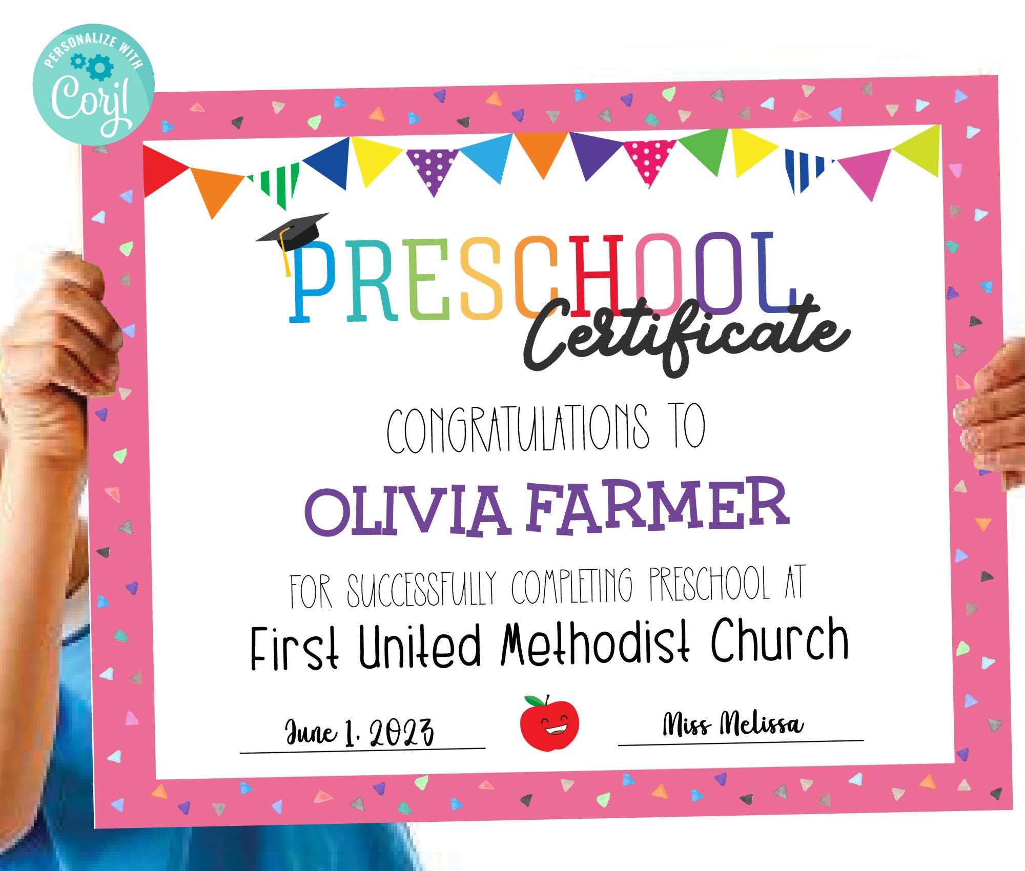 Editable Preschool Graduation Certificate: Printable Diploma (edit With ...