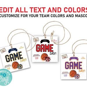 Basketball Game Day Gift Tag Printable Basketball Good Luck Big Game ...