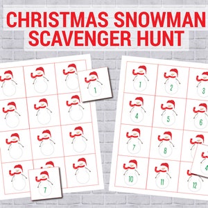 Christmas Scavenger Hunt, Snowman Treasure Hunt, Christmas Printable ...