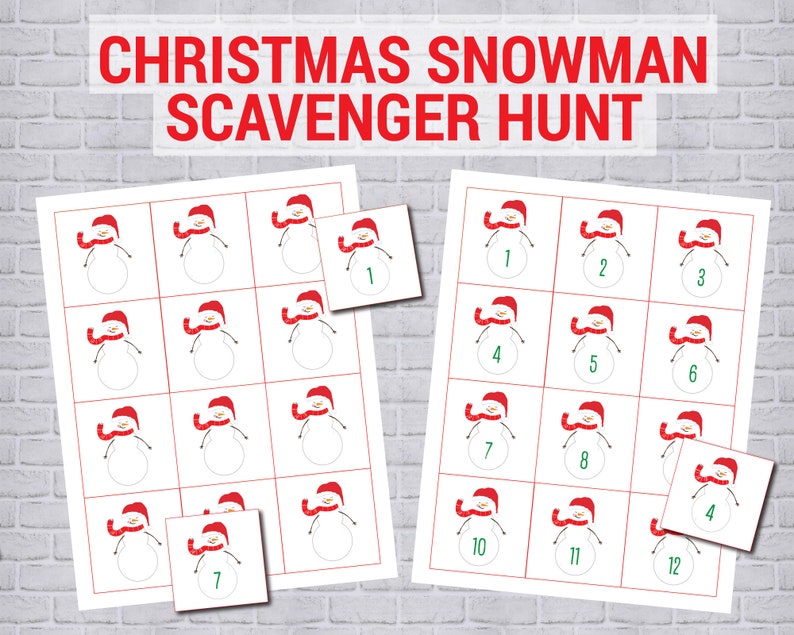 Christmas Scavenger Hunt Snowman Treasure Hunt Christmas - Etsy