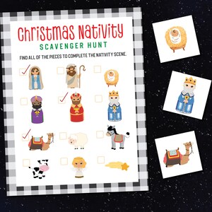 NATIVITY SCAVENGER HUNT Nativity Kids Activity Christmas Games Nativity ...