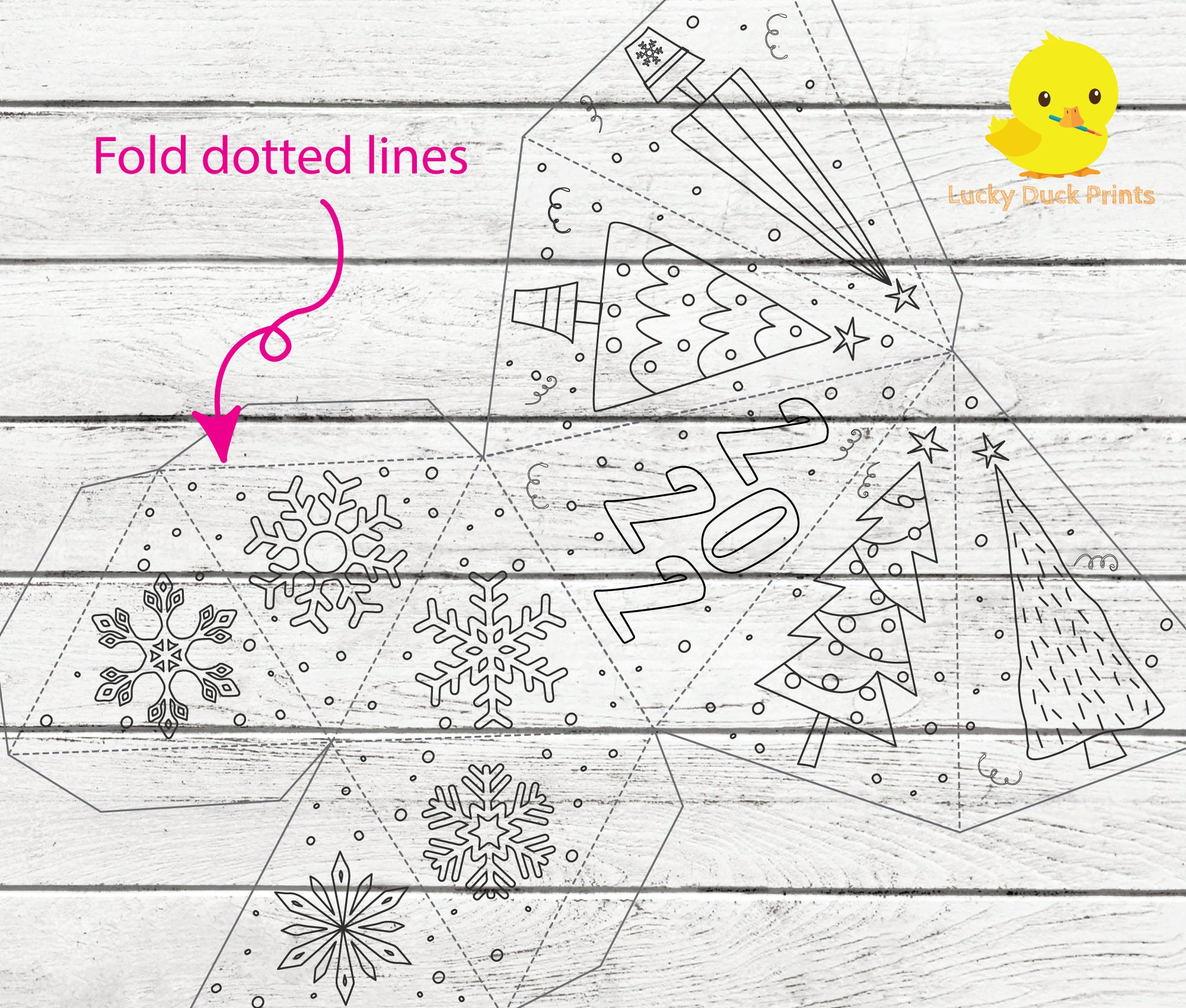 DIY Paper Holiday Ornament Color Your Own Christmas Adult - Etsy