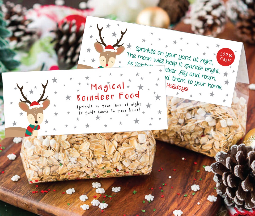 Magic Reindeer Food Christmas Treat Bag Topper Printable INSTANT ...