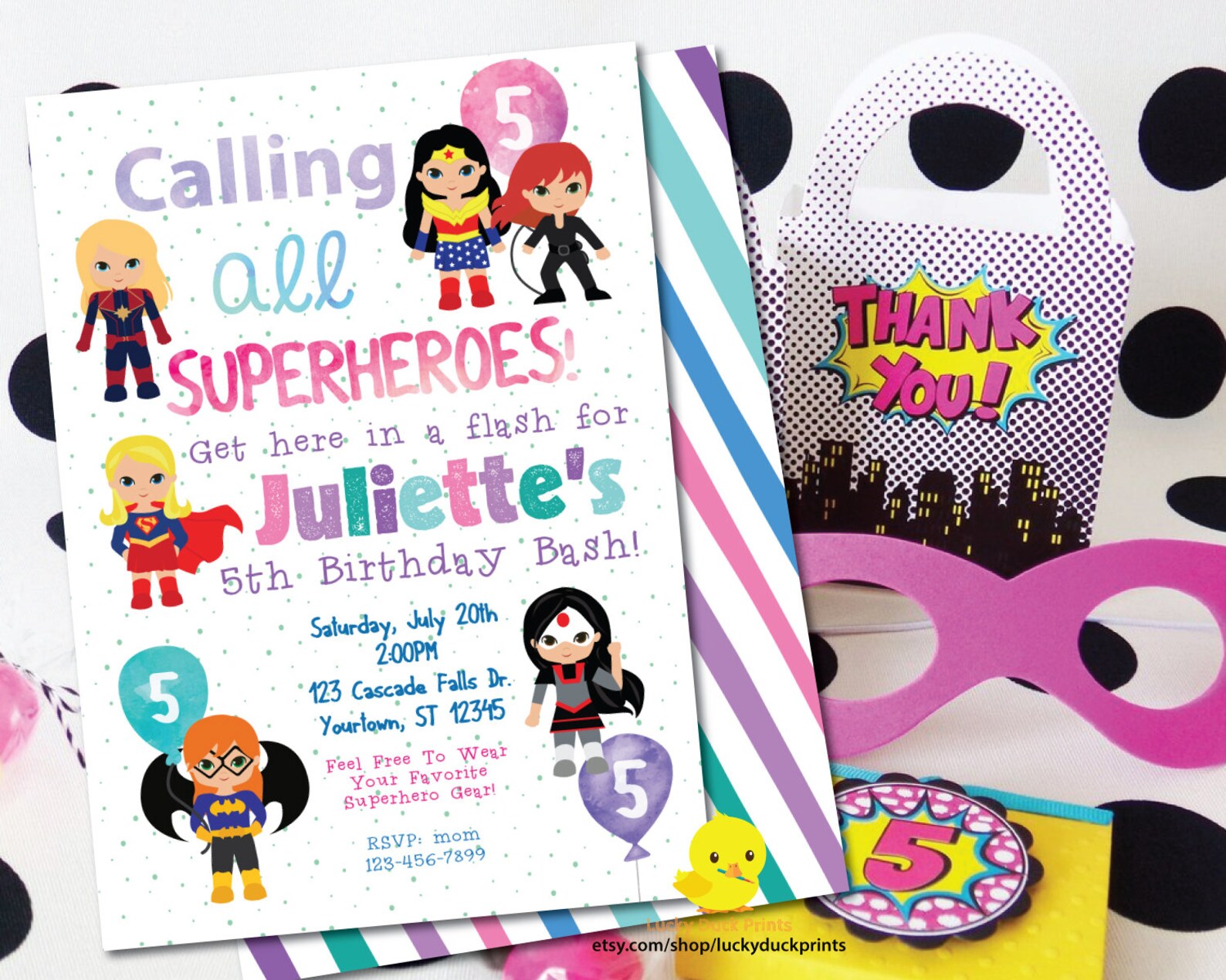 Photo Girl and Boy Superhero Thank You Note Super Hero Thank - Etsy