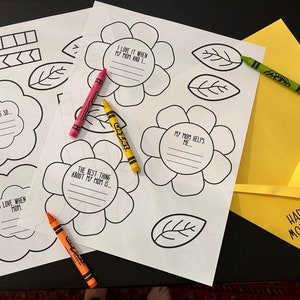MOTHER'S DAY Flower Craft for Kids | Printable Coloring Flower Card for ...