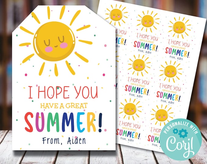 Have a Great Summer Gift Tag, Printable Teacher End of the School Year ...