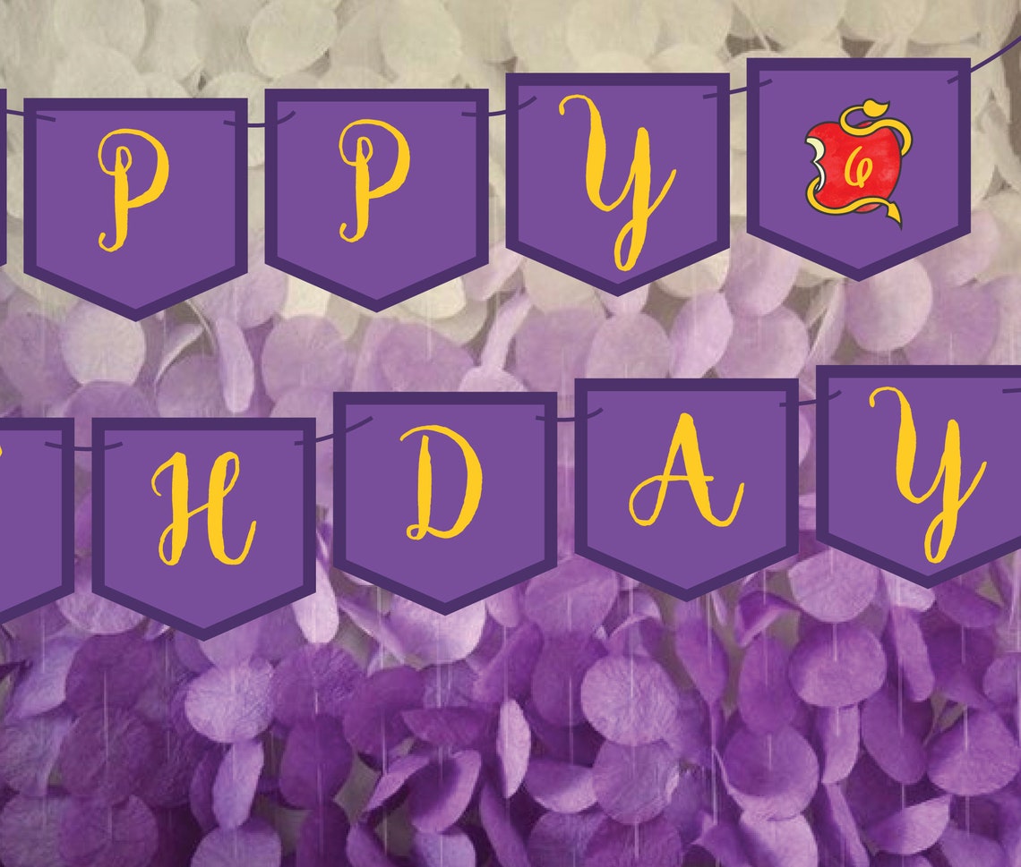 Descendants Banner Descendants Birthday Banner Descendants - Etsy