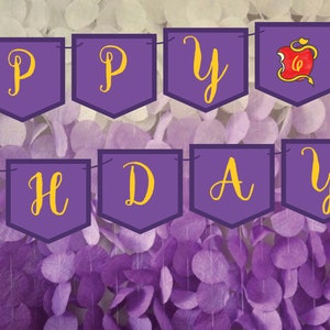 Descendants Banner, Descendants Birthday Banner, Descendants DIY Party ...