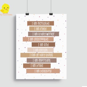 Diversity Rainbow Poster: Positive Affirmations for Kids (digital File ...