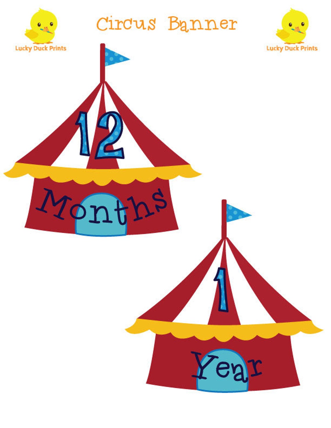 1 12 Month Circus Photo Banner the Big One Circus Birthday | Etsy
