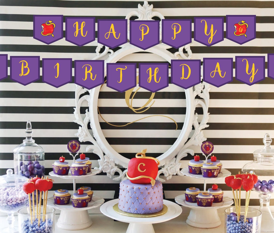 Descendants Banner Descendants Birthday Banner Descendants - Etsy