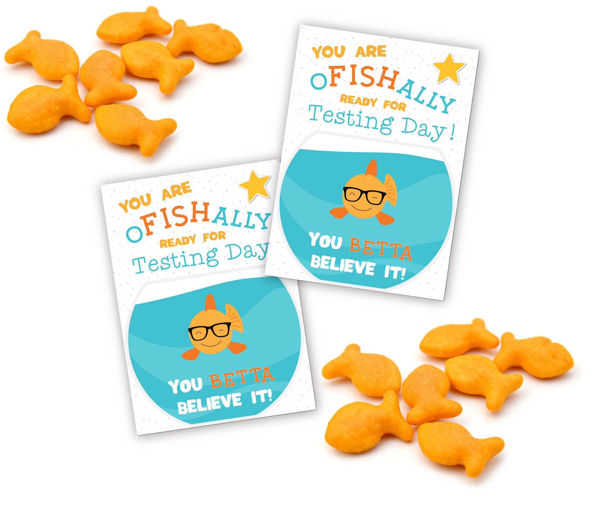 Printable Testing Day Snack Tag: Goldfish Treat (digital Download) - Etsy