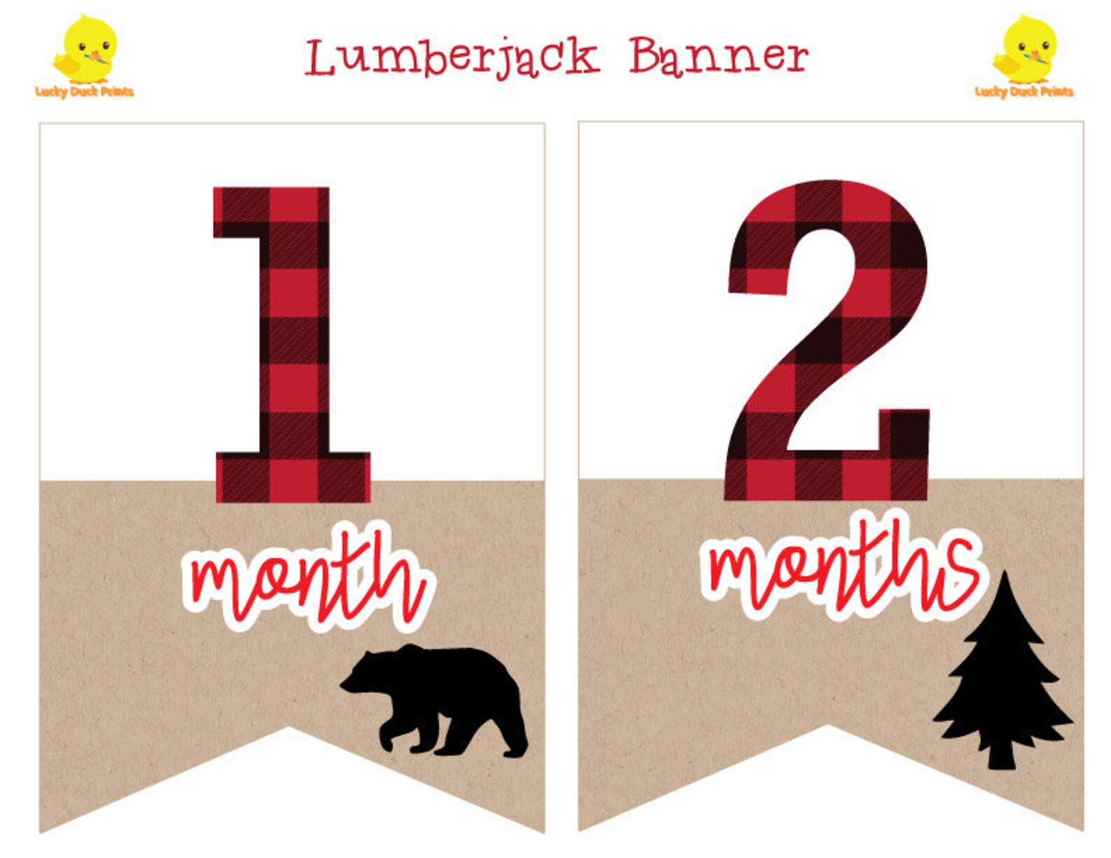 Lumberjack Monthly Banner 1 12 Month Lumberjack First | Etsy