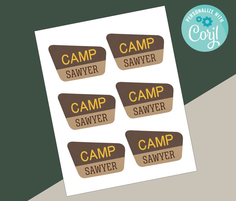 Camping Birthday Tag Camping Sign Name Card Camp Thank You - Etsy