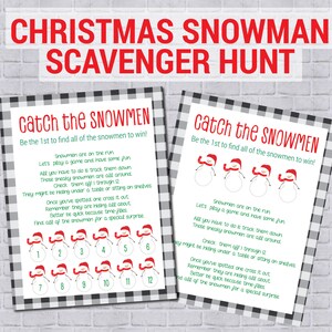 Christmas Scavenger Hunt, Snowman Treasure Hunt, Christmas Printable ...