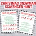 Christmas Scavenger Hunt, Snowman Treasure Hunt, Christmas Printable ...