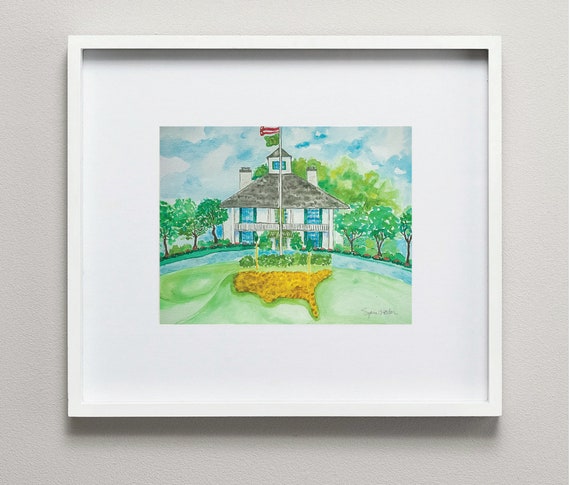 Augusta National Watercolor Golf Art Print Georgia Masters - Etsy