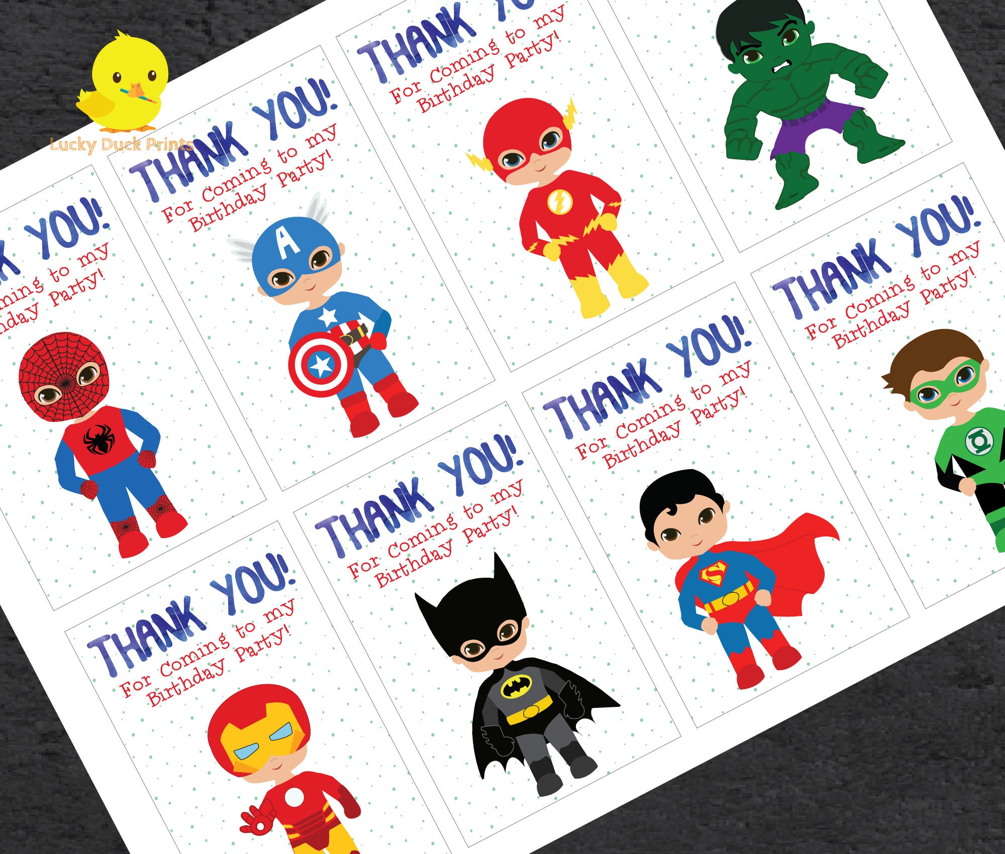 Superhero Tags Comic Book Thank You Tags Comic Book Tags | Etsy