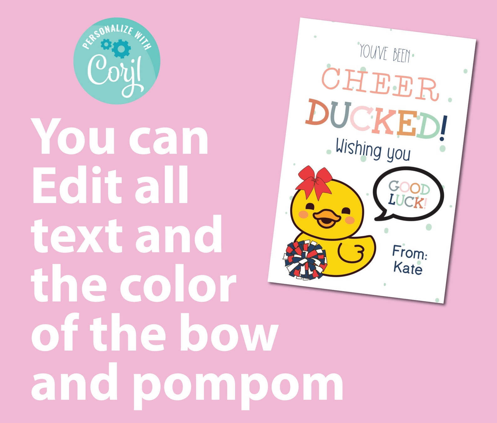 Editable Cheer Duck Tag, You've Been Cheer Ducked Tag Rubber Ducks Game ...