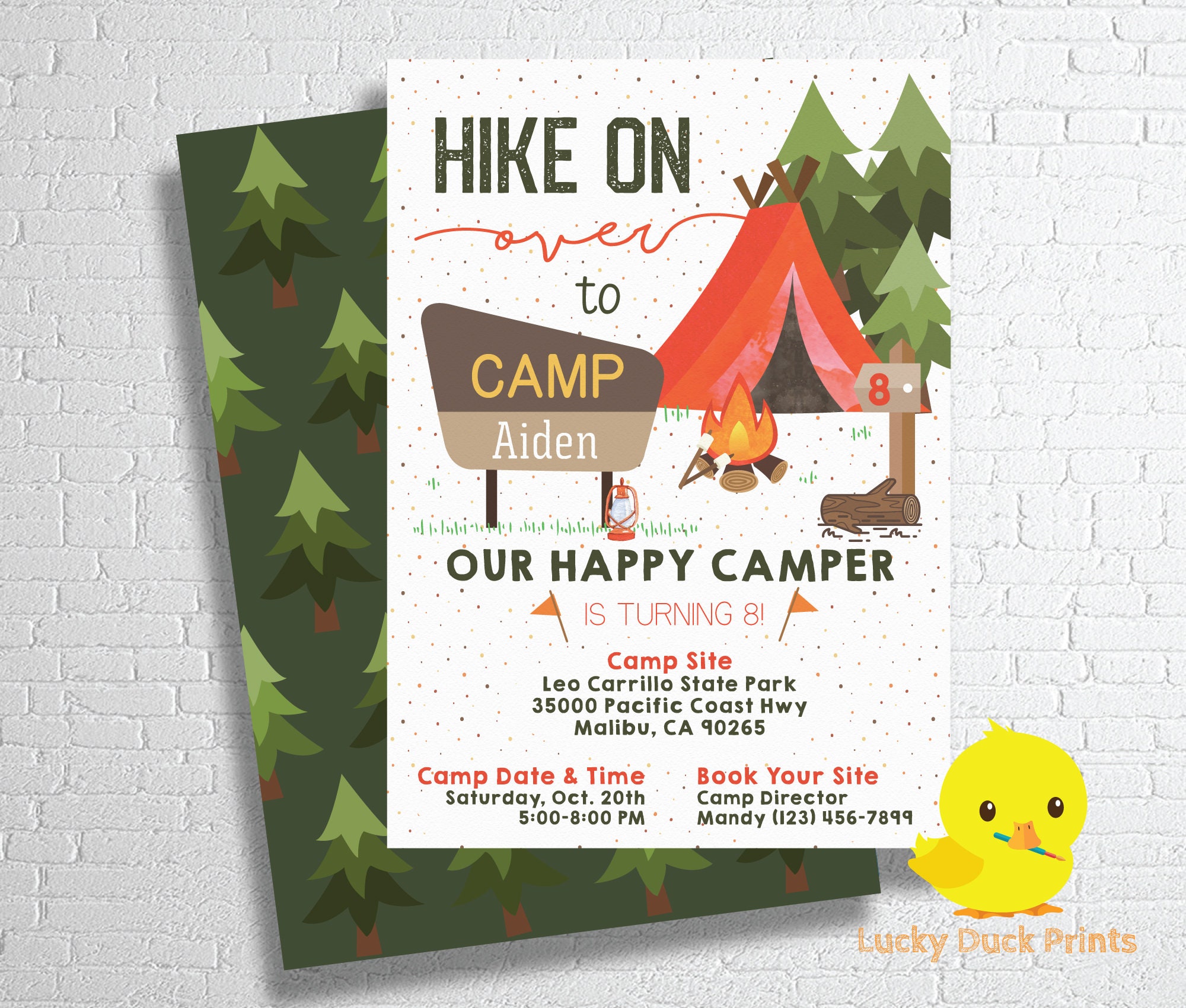 Camping Invitation Camping Invite Camping Party Invitation - Etsy